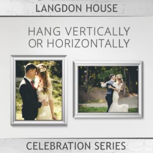 Langdon House 11x14 Silver Picture Frame, Contemporary Glam Photo Frame 11 x 14, Wall Mount or Table Top, Celebration Collection