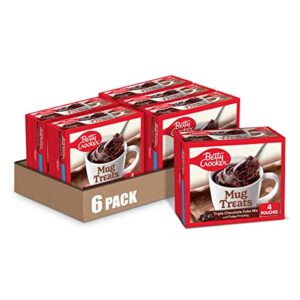 betty crocker mug treats triple chocolate cake mix with fudge frosting, 4 servings, 12.5 oz. (pack of 6)