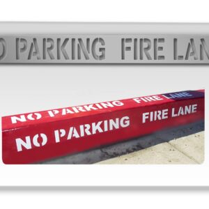 Curb N Sign Fire Lane Stencil - 4 Inch Premium No Parking Stencil for Customizing Curbs or Parking Lots - Reuseable Made in USA with Thick Premium Plastic for multisurfaces