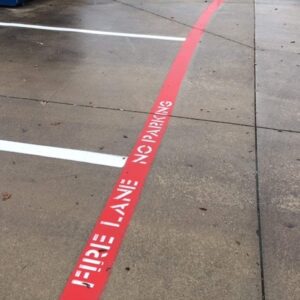 Curb N Sign Fire Lane Stencil - 4 Inch Premium No Parking Stencil for Customizing Curbs or Parking Lots - Reuseable Made in USA with Thick Premium Plastic for multisurfaces