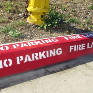 Curb N Sign Fire Lane Stencil - 4 Inch Premium No Parking Stencil for Customizing Curbs or Parking Lots - Reuseable Made in USA with Thick Premium Plastic for multisurfaces