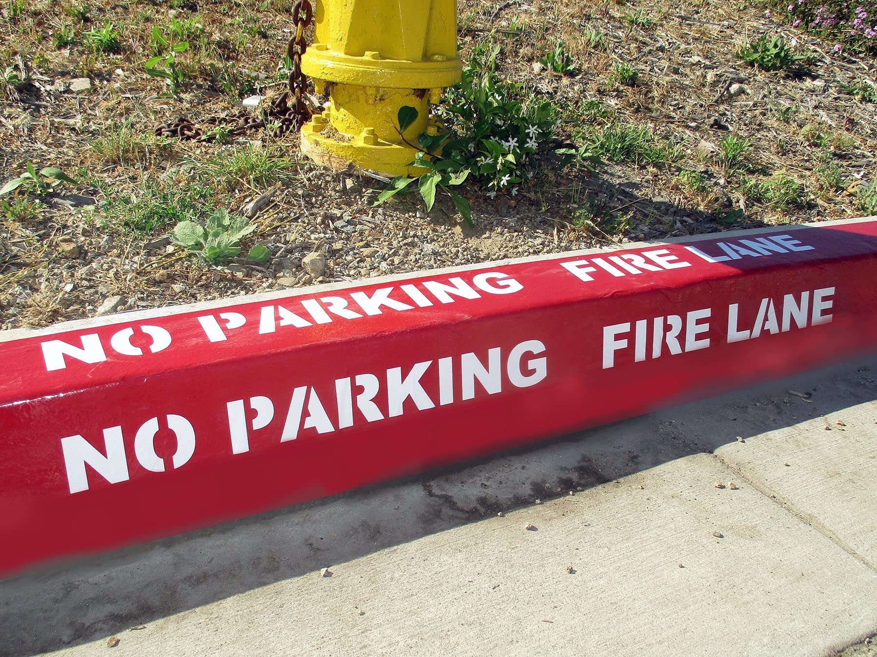 Curb N Sign Fire Lane Stencil - 4 Inch Premium No Parking Stencil for Customizing Curbs or Parking Lots - Reuseable Made in USA with Thick Premium Plastic for multisurfaces