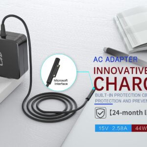 CYD 44w Tablet-Computer Chargers Compatible for Surface Laptop Go 2 3 4, Surface book 2 Surface-laptop pro 3 pro 4 pro 5, laptop-charger for Surface 1706 1800 1735 1736