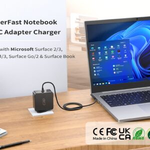 CYD 44w Tablet-Computer Chargers Compatible for Surface Laptop Go 2 3 4, Surface book 2 Surface-laptop pro 3 pro 4 pro 5, laptop-charger for Surface 1706 1800 1735 1736