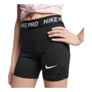 nike pro big kids' (girls') shorts (black, s)