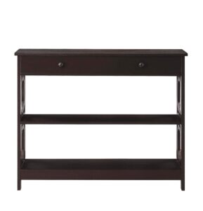 convenience concepts omega 1 drawer console table, espresso