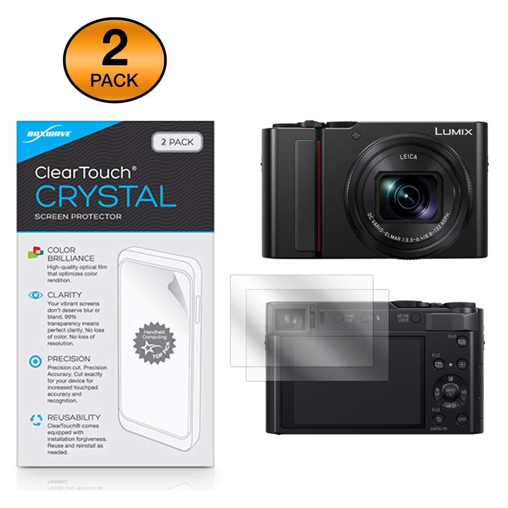 BoxWave Screen Protector Compatible with Panasonic Lumix DC-ZS200 - ClearTouch Crystal (2-Pack), HD Film Skin - Shields from Scratches for Panasonic Lumix DC-ZS200