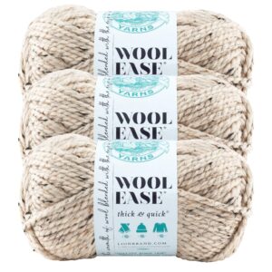 (3 pack) lion brand yarn 640-123e wool-ease thick and quick yarn , 97 meters, oatmeal3