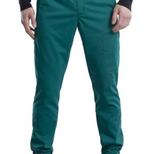 Cherokee Men Scrubs Pant Natural Rise Jogger with Zip Cargo Pocket WW012, XS, Hunter