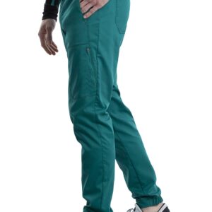 Cherokee Men Scrubs Pant Natural Rise Jogger with Zip Cargo Pocket WW012, XS, Hunter