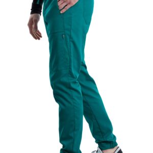 Cherokee Men Scrubs Pant Natural Rise Jogger with Zip Cargo Pocket WW012, XS, Hunter