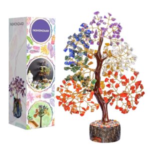 7 Chakra Tree of Life - Crystal Tree - Crystal Tree for Positive Energy - Gemstones and Crystals - Feng Shui Tree - Gem Tree Stones - Crystal Gifts - Home Decor - Chakra Decor - Spiritual Gifts