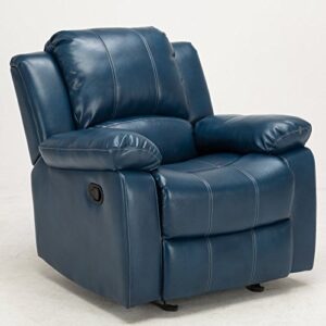 comfort pointe clifton navy blue faux leather glider rocker recliner