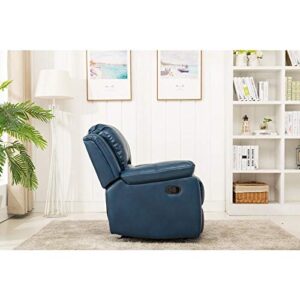 Comfort Pointe Clifton Navy Blue Faux Leather Glider Rocker Recliner