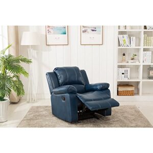 Comfort Pointe Clifton Navy Blue Faux Leather Glider Rocker Recliner