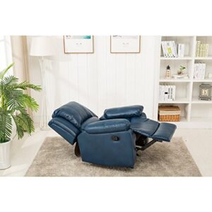 Comfort Pointe Clifton Navy Blue Faux Leather Glider Rocker Recliner