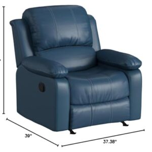 Comfort Pointe Clifton Navy Blue Faux Leather Glider Rocker Recliner