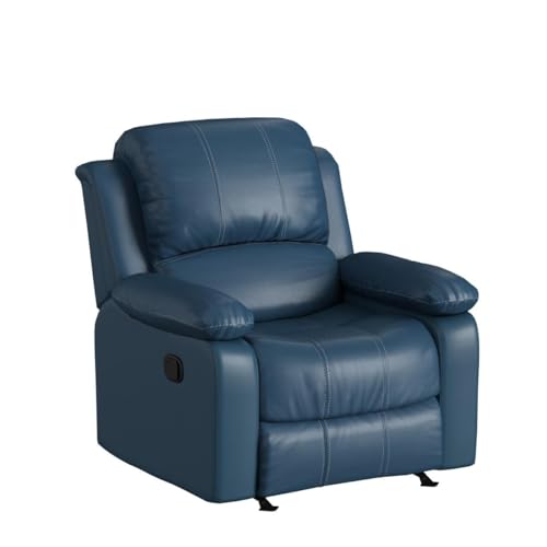 Comfort Pointe Clifton Navy Blue Faux Leather Glider Rocker Recliner