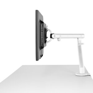 Herman Miller MM_DYN013/010C27 Flow Monitor Arm, Top Mount Clamp (for Top Plate Thickness: 0.5-1.0 inches (12-25 mm), White, Single