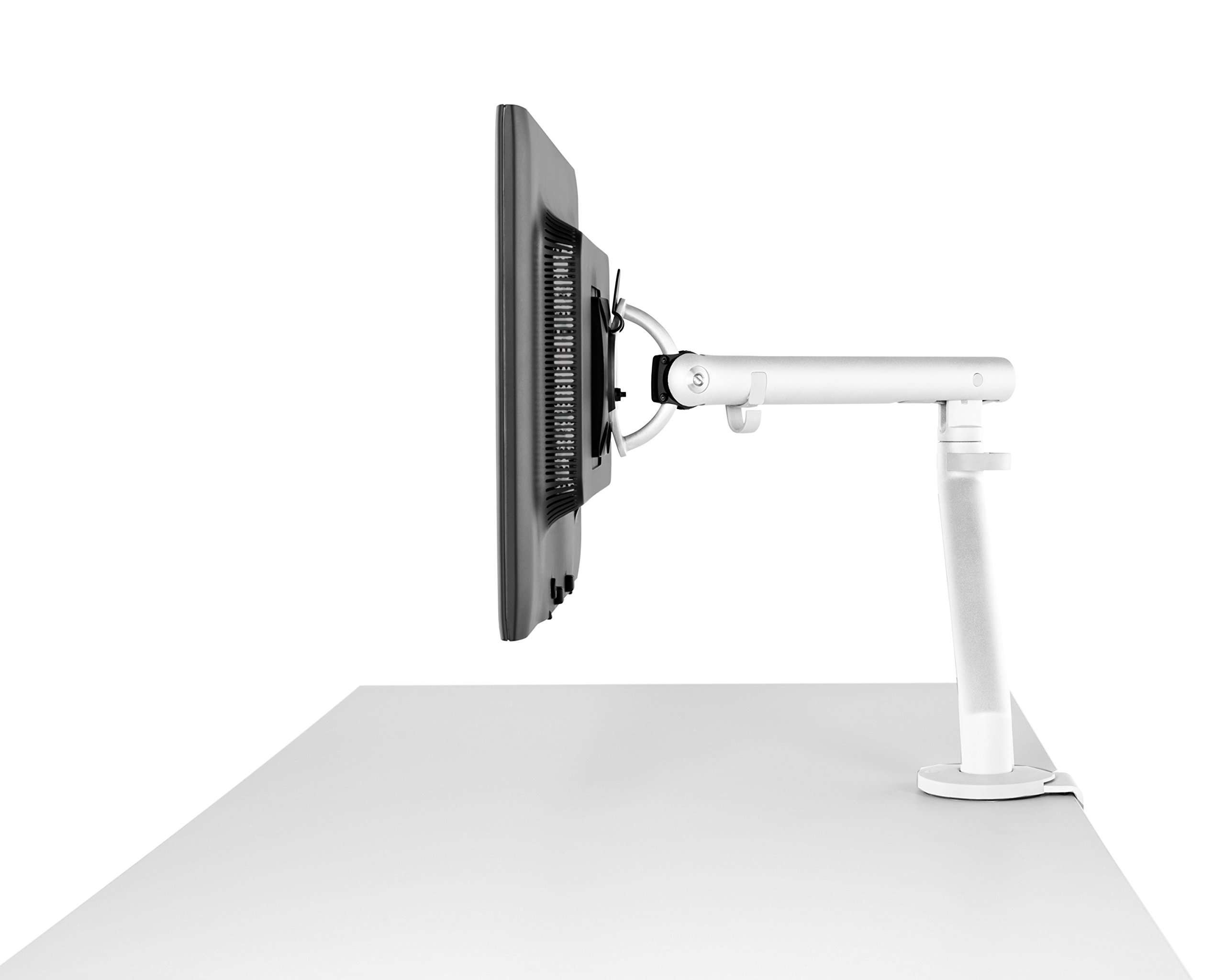 Herman Miller MM_DYN013/010C27 Flow Monitor Arm, Top Mount Clamp (for Top Plate Thickness: 0.5-1.0 inches (12-25 mm), White, Single