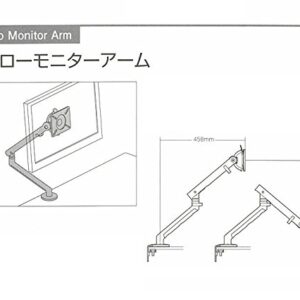 Herman Miller MM_DYN013/010C27 Flow Monitor Arm, Top Mount Clamp (for Top Plate Thickness: 0.5-1.0 inches (12-25 mm), White, Single