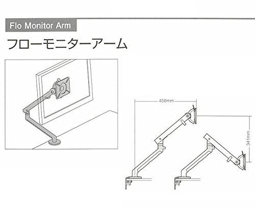 Herman Miller MM_DYN013/010C27 Flow Monitor Arm, Top Mount Clamp (for Top Plate Thickness: 0.5-1.0 inches (12-25 mm), White, Single