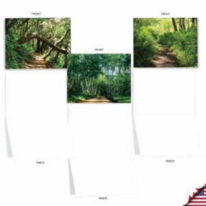 The Best Card Company - 20 Landscape Nature Note Cards Blank (4 x 5.12 Inch) (10 Designs, 2 Each) - Nature Trails AM6467OCB-B2x10