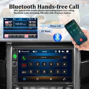 Car Stereo Double Din Bluetooth Car Radio 7 Inch MP5 Player HD Touch Screen FM Radio Audio Receiver AUX in USB TF Card Input UNITOPSCI Multimedia Player Mirror Link with Backup Camera