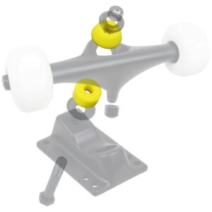 Dime Bag Skateboard Bushings with 1/4" Risers and 1 1/2" Hardware for Longboards ? (94A Yellow)