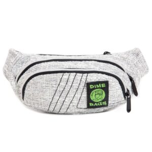 dime bags fanny pack | hemp waist bag with spacious storage and adjustable strap (grey)