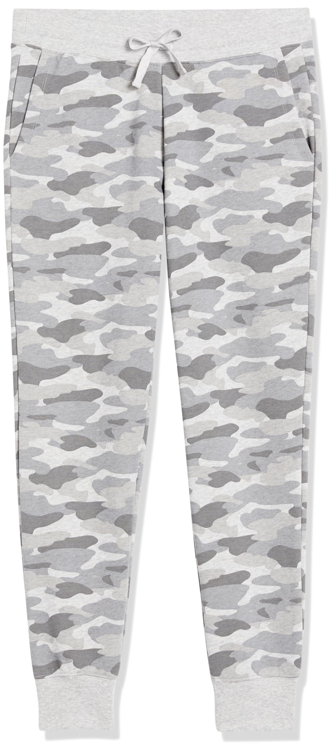 Amazon Essentials Women's Fleece Jogger Sweatpant (Available in Plus Size), Light Grey Camo, Large