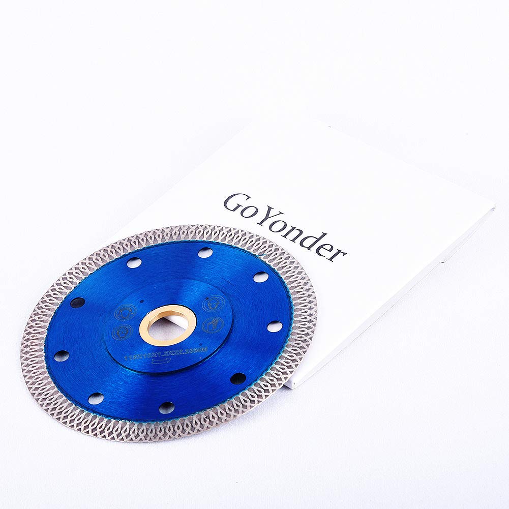 GoYonder 4.5 Inch Super Thin Diamond Saw Blade for Cutting Porcelain Tiles,Granite Marble Ceramics (4.5" -Blue (10 pcs))