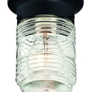 Design House 587238 Jelly Jar 1-Light Indoor/Outdoor Flush Mount Ceiling Light, Oil Rubbed Bronze