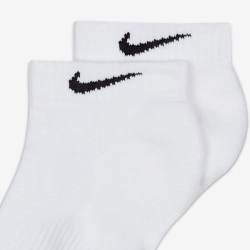 Nike Men's 6-Pack Everyday Plus Cushion Low-Cut Training Socks Size 8-12 (Large) (White)