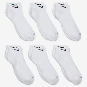 Nike Men's 6-Pack Everyday Plus Cushion Low-Cut Training Socks Size 8-12 (Large) (White)