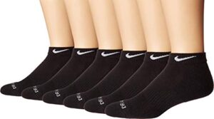 men's nike dri-fit 6-pk. low-cut performance socks, s 8-12 (black) (black)