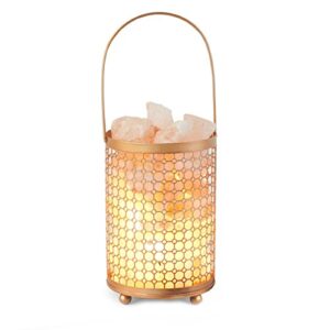 urban lifestyle perforated metal salt lamp, gold