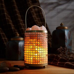 Urban Lifestyle Perforated Metal Salt Lamp, Gold