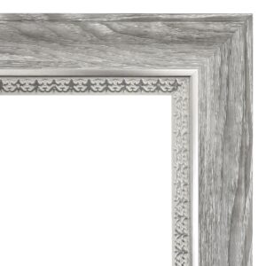 MCS Over The Door Mirror, Full Length Hanging Mirror for Bedroom and Bathroom Doors, 17 by 53 Inch, Rustic Gray