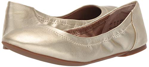 Amazon Essentials Women's Belice Ballet Flat, Gold, 9