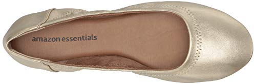 Amazon Essentials Women's Belice Ballet Flat, Gold, 9