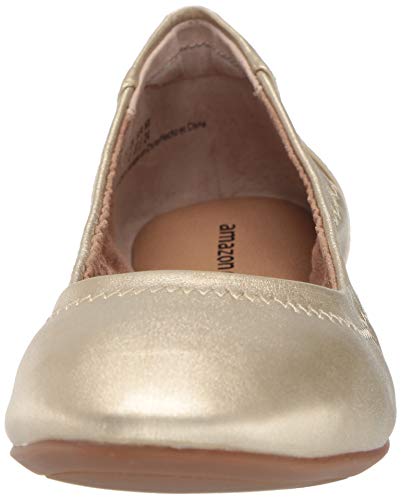 Amazon Essentials Women's Belice Ballet Flat, Gold, 9