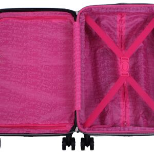 Betsey Johnson 26 Inch Checked Luggage Collection - Expandable Scratch Resistant (ABS + PC) Hardside Suitcase - Designer Lightweight Bag with 8-Rolling Spinner Wheels (Flamingo Strut)