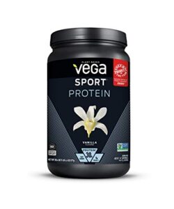 vega sport protein powder vanilla (14 servings, 20.4 oz) - plant-based vegan protein powder, bcaas, amino acid, tart cherry, non dairy, gluten free, non gmo (packaging may vary)