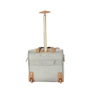 steve madden Designer 15 Inch Carry on Suitcase- Small Weekender Overnight Business Travel Luggage- Lightweight 2- Rolling Spinner Wheels Under Seat Bag for Women (Harlo Gray)