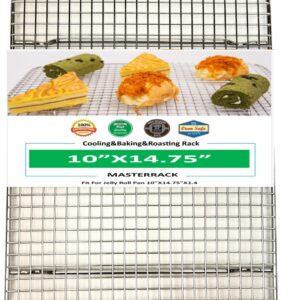 MASTERRACK Jelly Roll Pan Stainless Steel Cooling Rack and Wire Grate Heavy Duty (10"X14.75"X0.7")