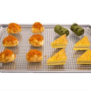 MASTERRACK Jelly Roll Pan Stainless Steel Cooling Rack and Wire Grate Heavy Duty (10"X14.75"X0.7")