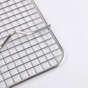 MASTERRACK Jelly Roll Pan Stainless Steel Cooling Rack and Wire Grate Heavy Duty (10"X14.75"X0.7")