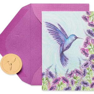 Papyrus Blank Cards with Envelopes - Designed by Bella Pilar, Purple Hummingbird (14-Count)