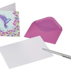 Papyrus Blank Cards with Envelopes - Designed by Bella Pilar, Purple Hummingbird (14-Count)